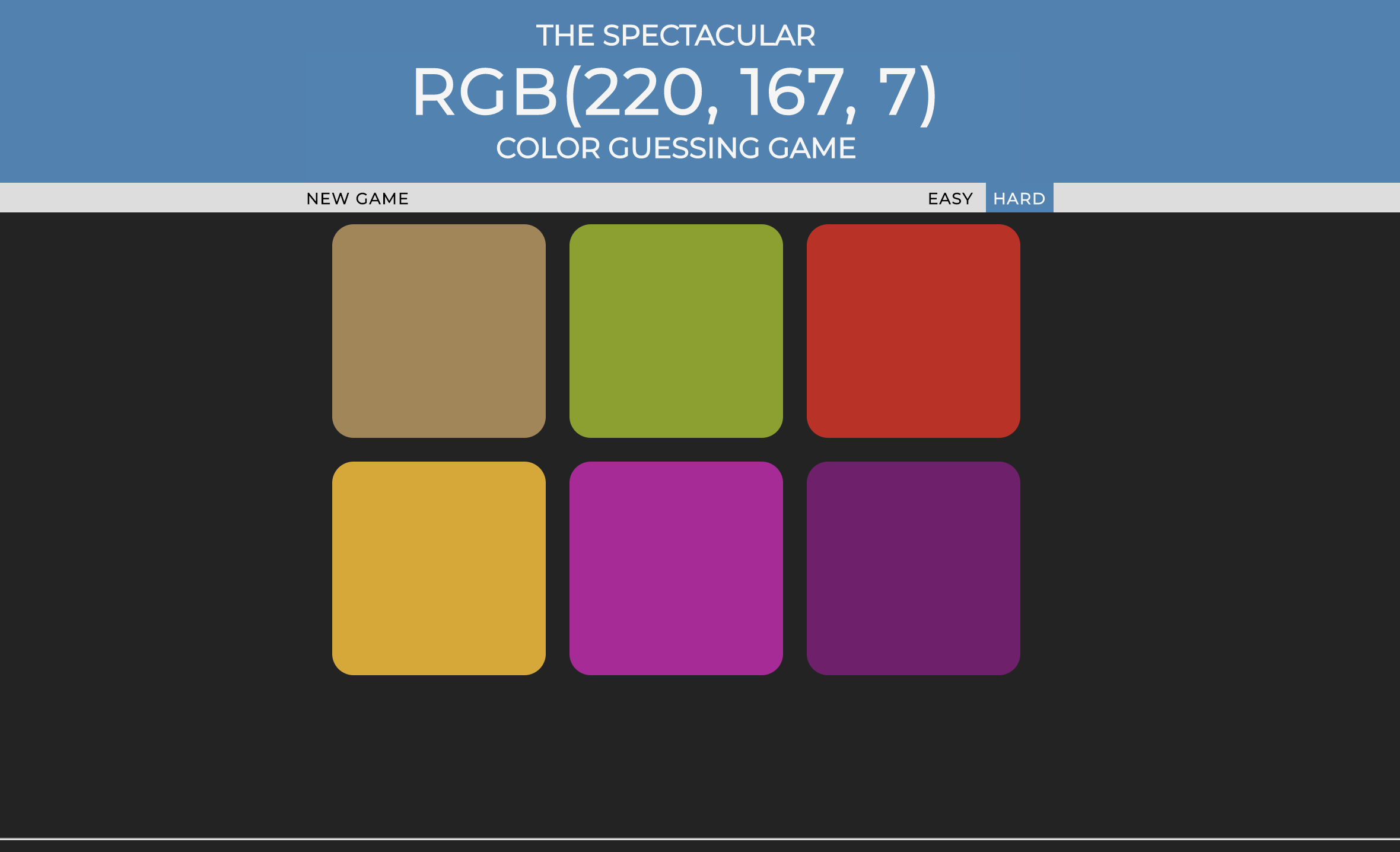 Rgb Color Game In Javascript With Source Code Source Code Projects